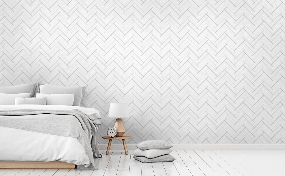 Modern Thatch Weave Wallpaper for Walls | Herringbone Heaven