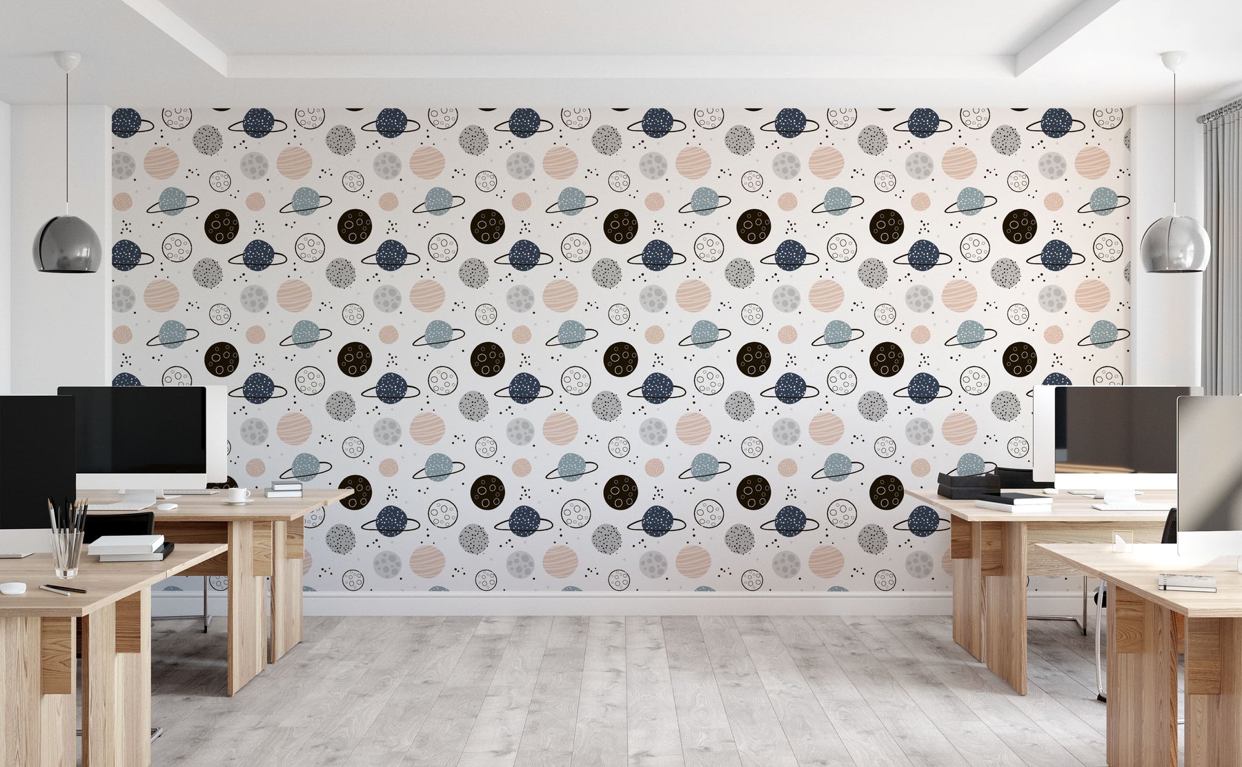 Pastel Planets Wallpaper for Walls | Space Jam – WallsNeedLove