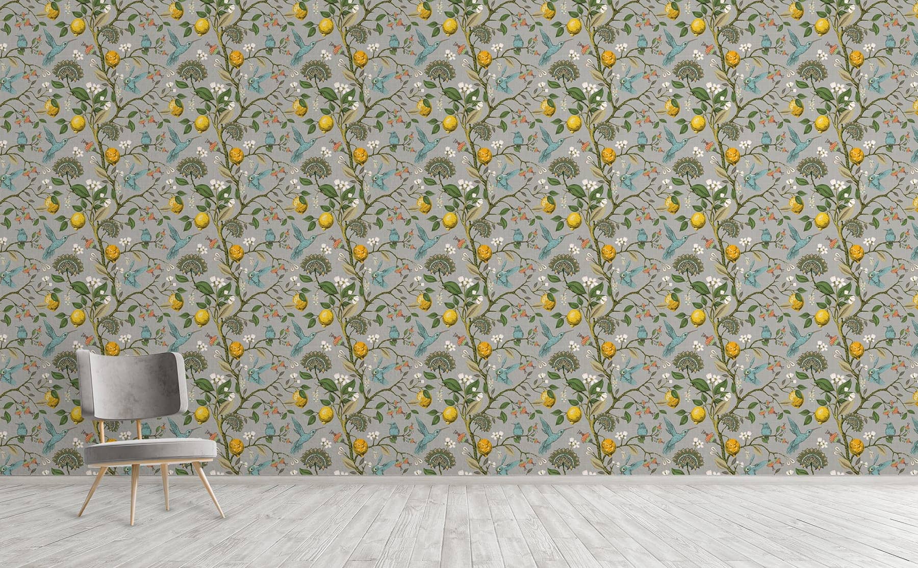 Romantic lemon tree garden Pattern Wallpaper for Walls | Lemon Blossom ...