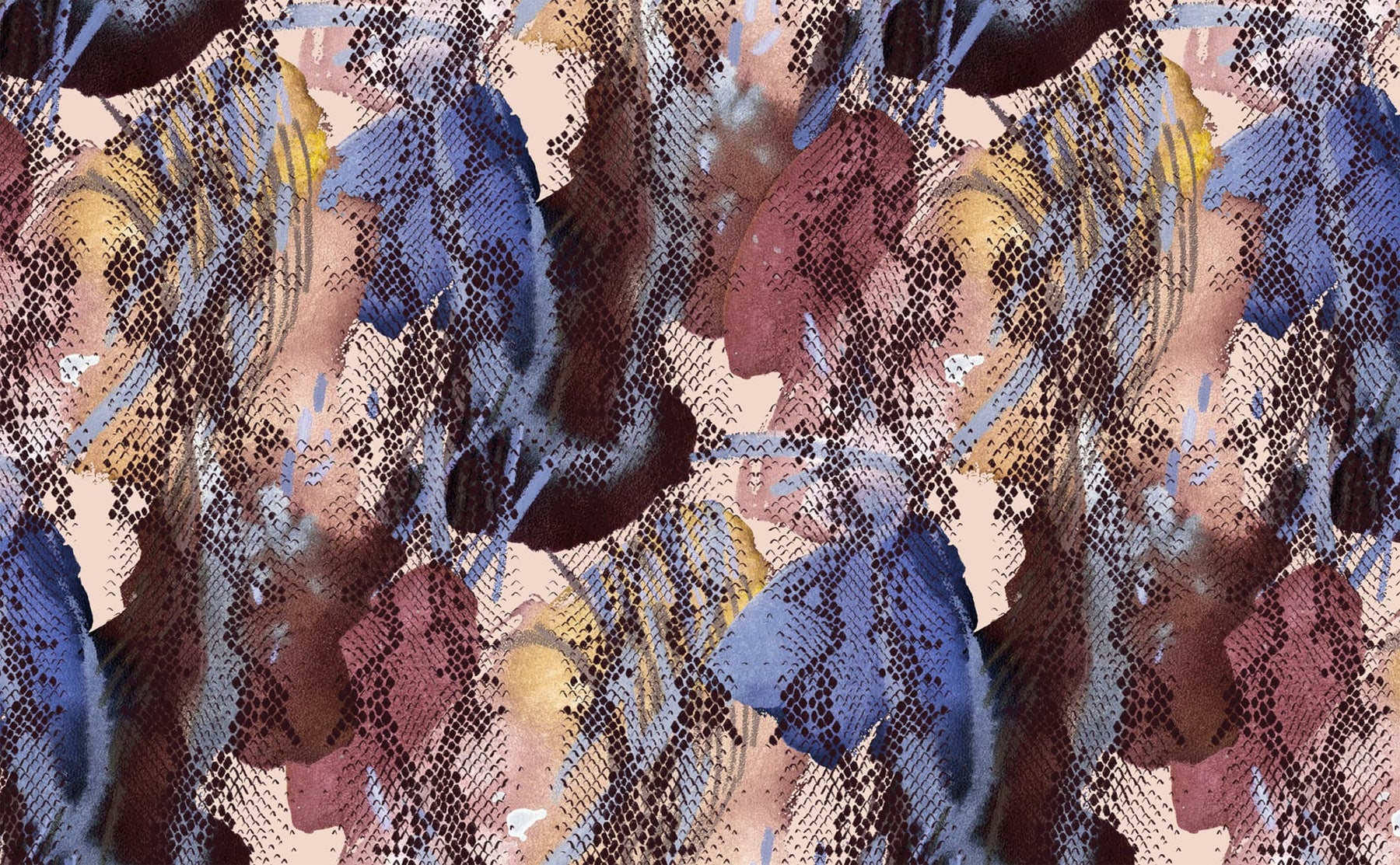 Watercolor collage snakeskin overlay Pattern Wallpaper for Walls ...