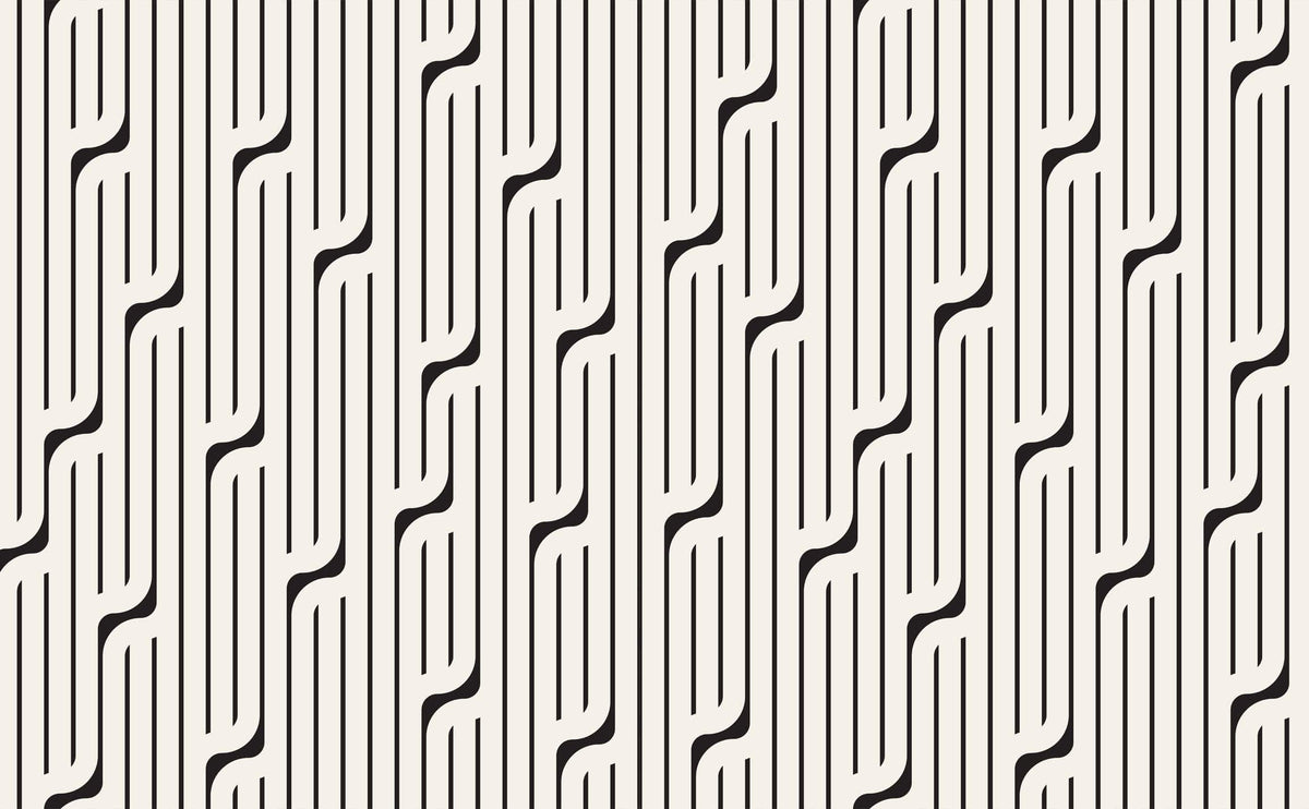 Ivory and black clean line geometric Pattern Wallpaper for Walls ...