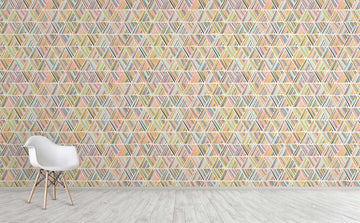 Line-drawn triangular multi-color geometric wallpaper Pattern Wallpaper ...
