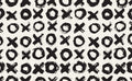 Geometric X and O seamless pattern in cream and black Pattern Wallpaper ...